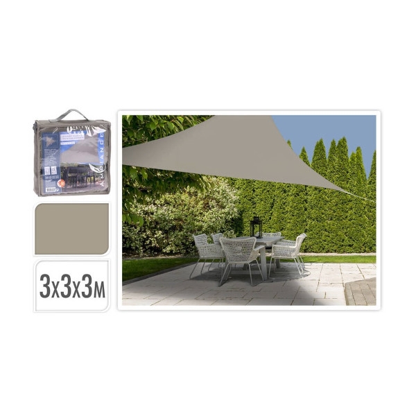 PROGarden solsejl, Triangel 3,0 x 3,0 x 3,0 m. Sand.